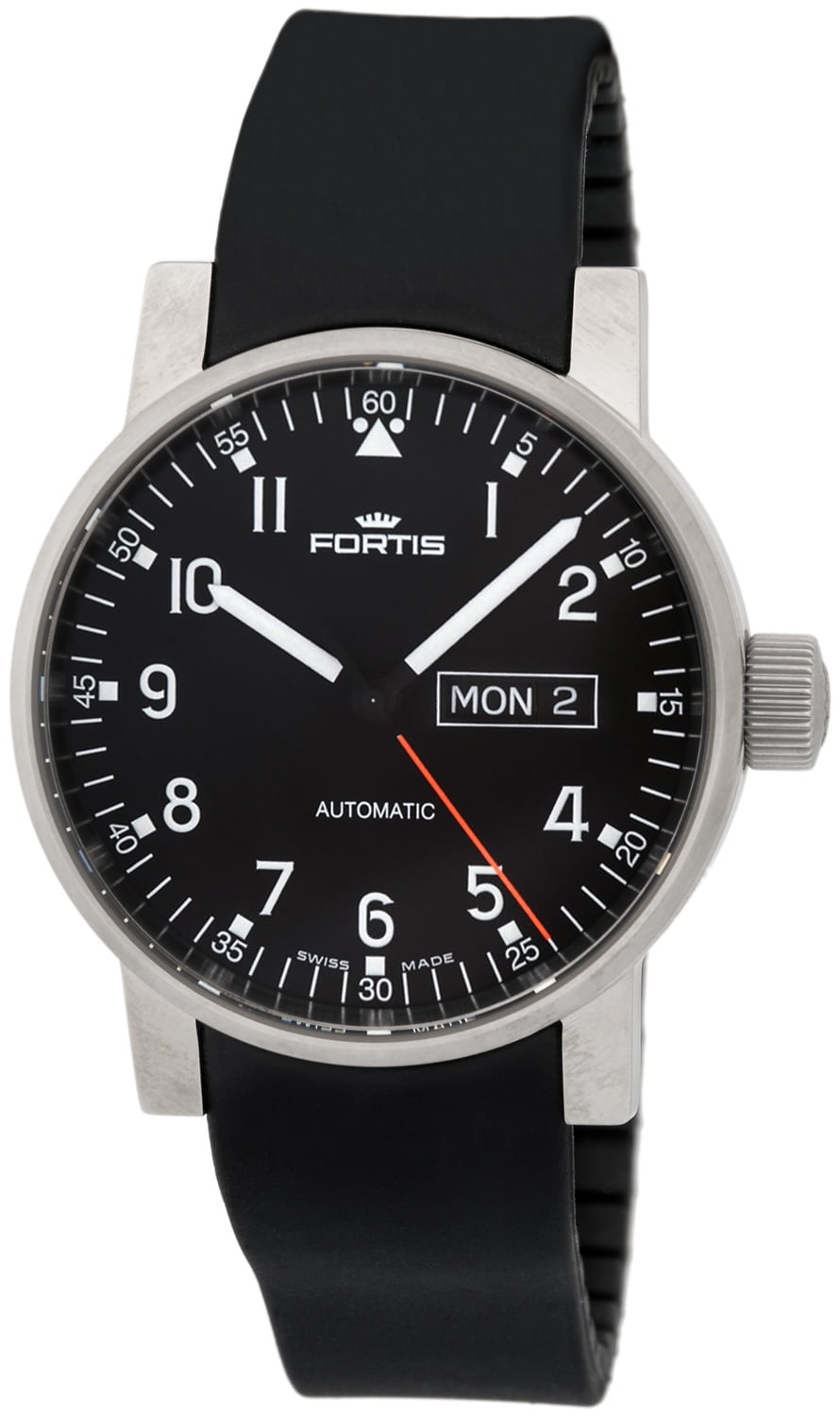 Fortis Spacematic Pilot Professional Steel Mens Silicon Watch 623.10.71 ...