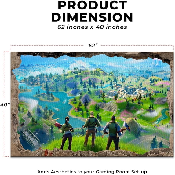 Fortnight Custom Rugs for Gamer Room (62x40inch) | Playroom Carpets ...