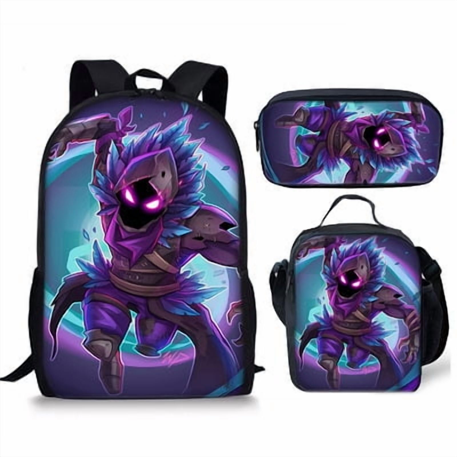 Fortnite Backpack| Gamer Black Rucksack | Green Creeper Zombie Skeleton ...