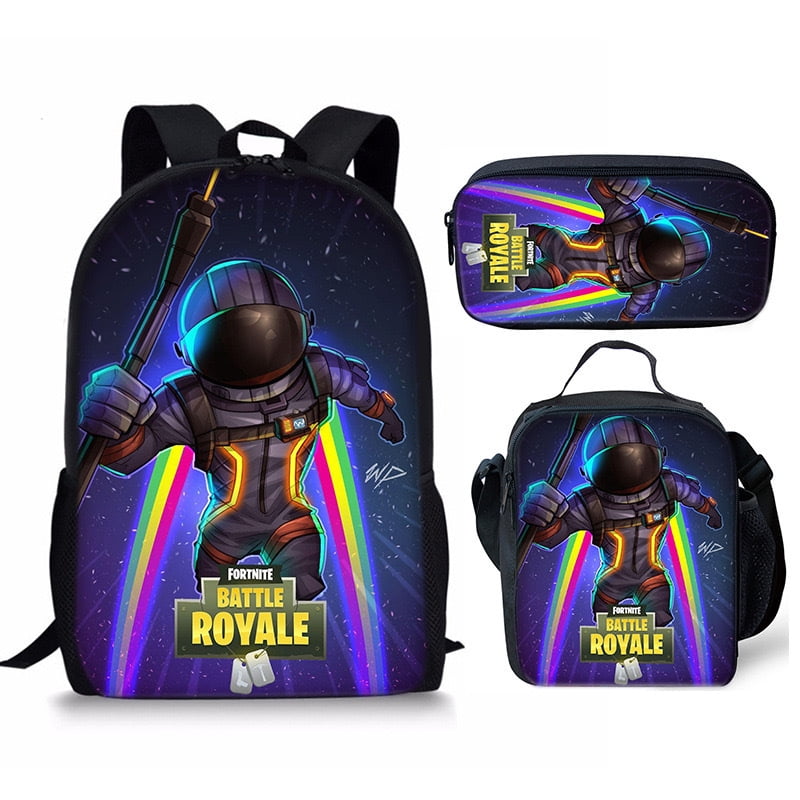 Fortnite Backpack| Gamer Black Rucksack | Green Creeper Zombie Skeleton ...