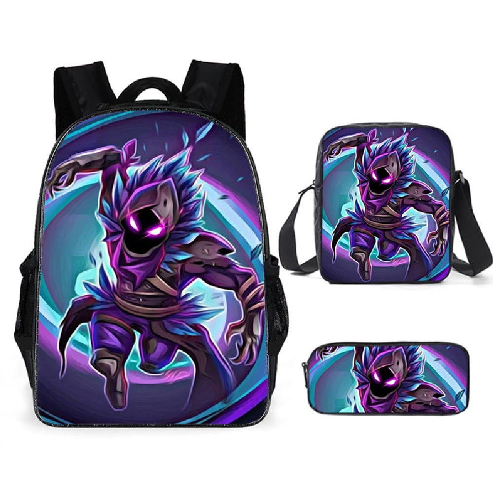 Fortnite Backpack| Gamer Black Rucksack | Green Creeper Zombie Skeleton ...