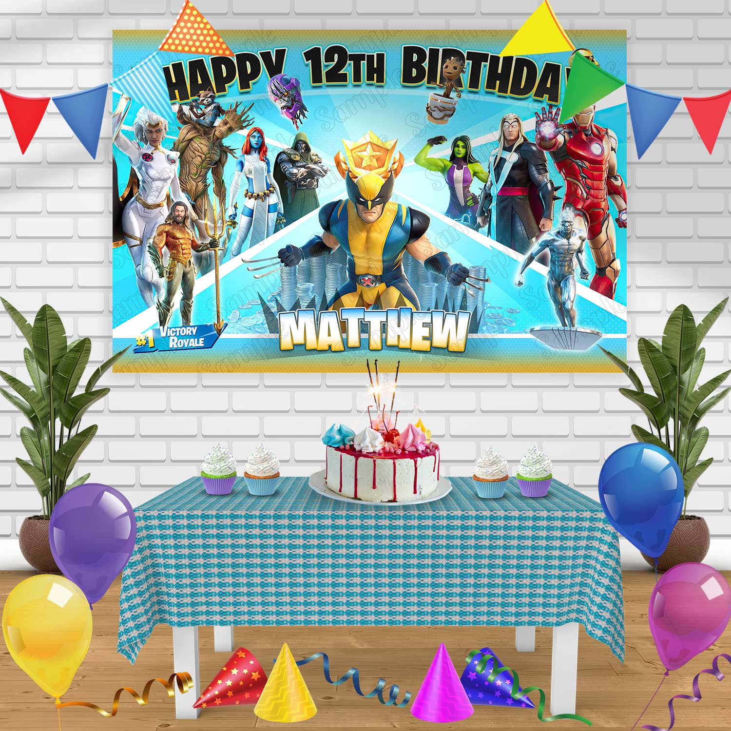 Fortnite Battle Pass The Marvel Nexus War Birthday Banner Personalized ...