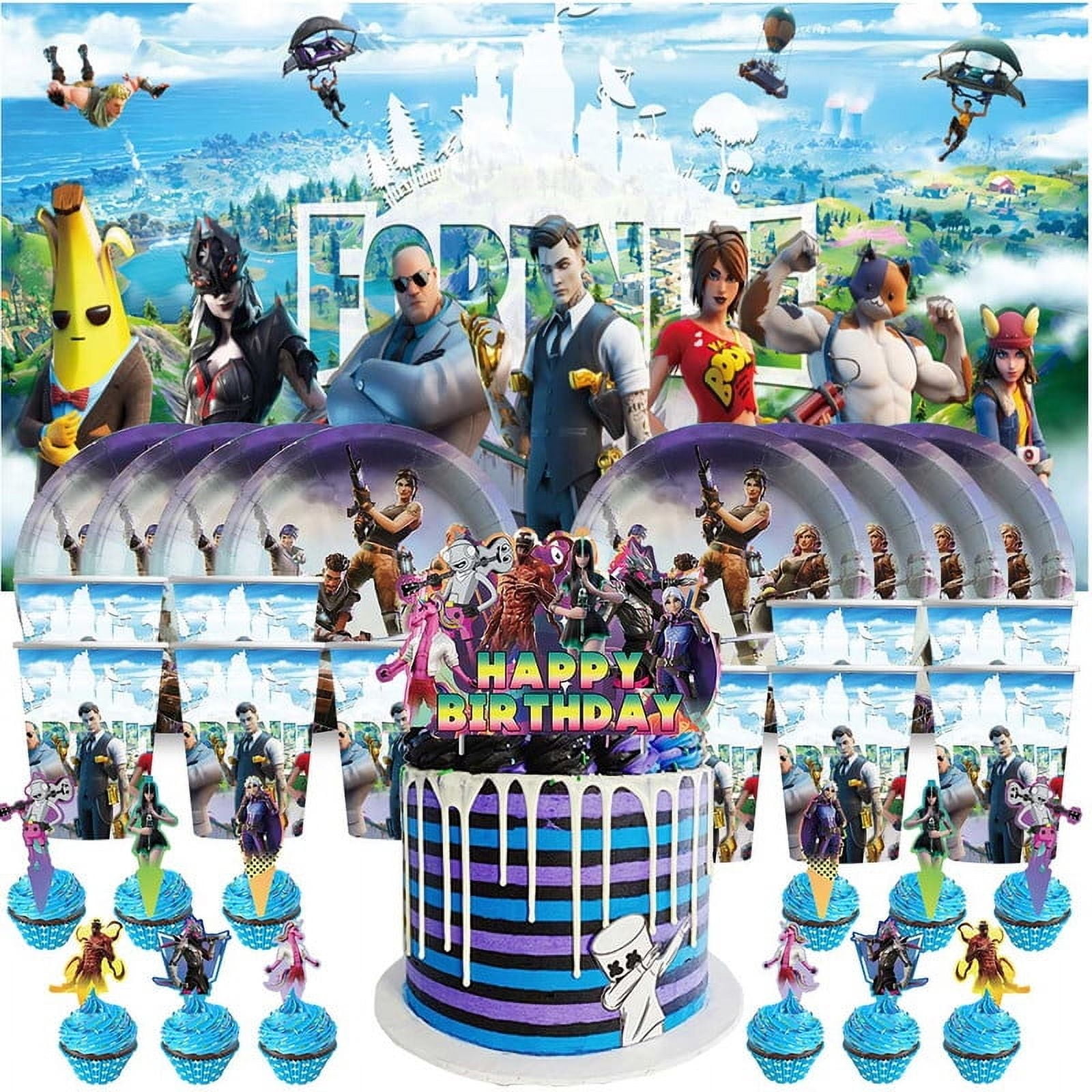 Fortnite Birthday Cups Party Supplies Decor Backdrop Plates Fans ...