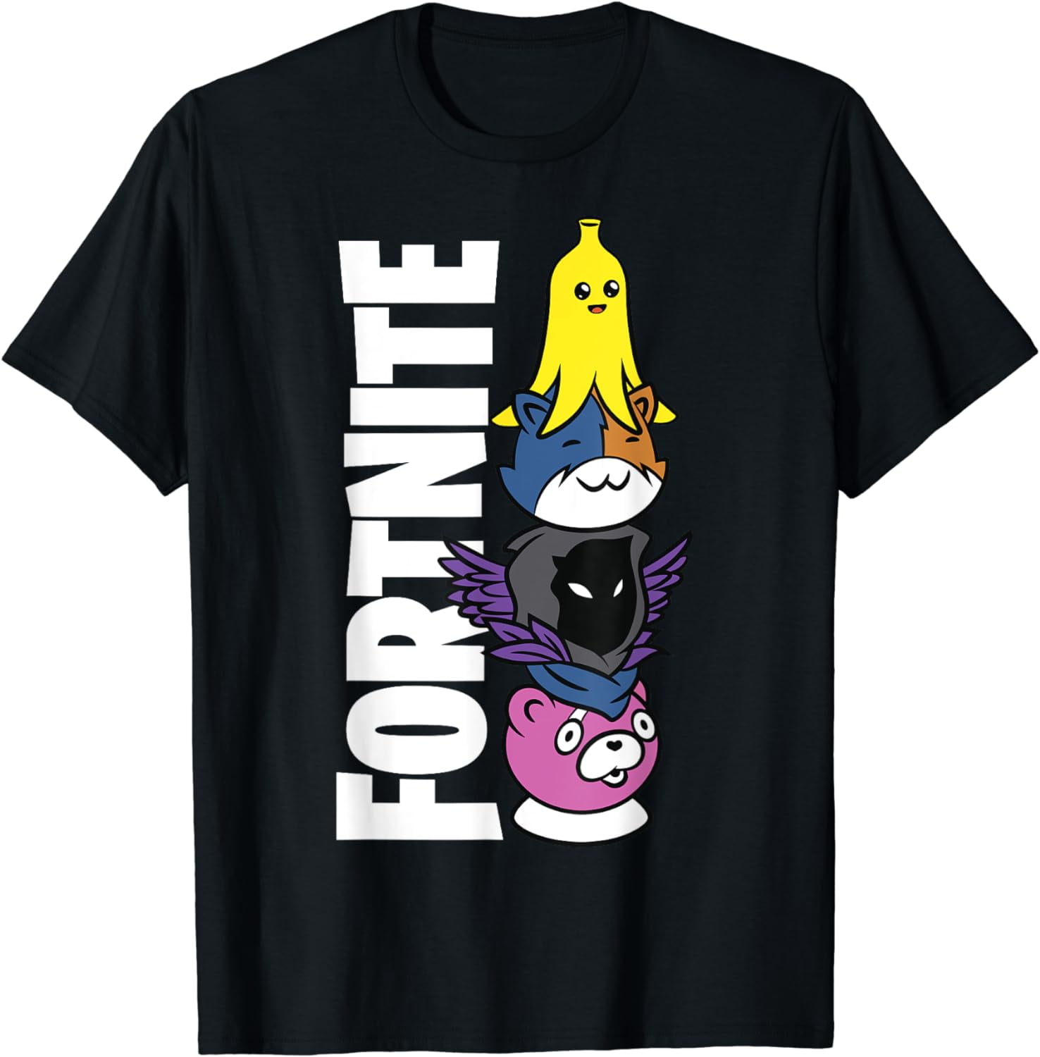 Fortnite Black Classic Fit Crew Neck T-Shirt - Adult Polyester & Cotton ...