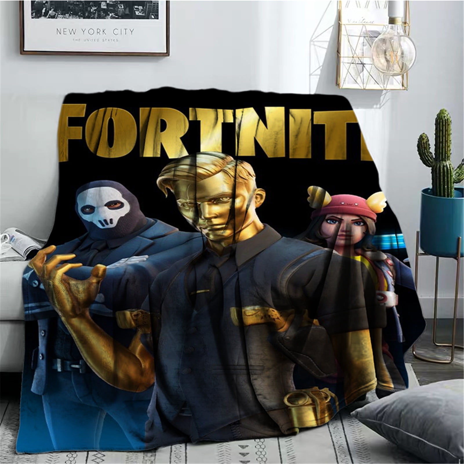 Fortnite Blanket Fannel Fleece Funny Throw Blanket Kids Teen Super Soft ...