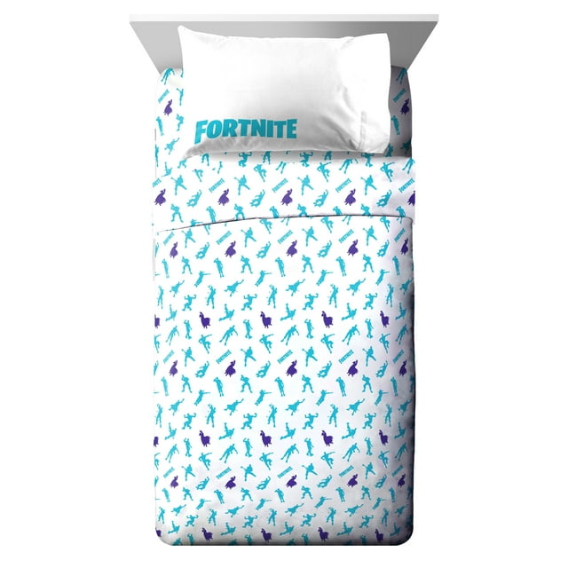 Fortnite Boogie Kids 4-Piece Full Sheet Set, Microfiber, Blue, Epic ...