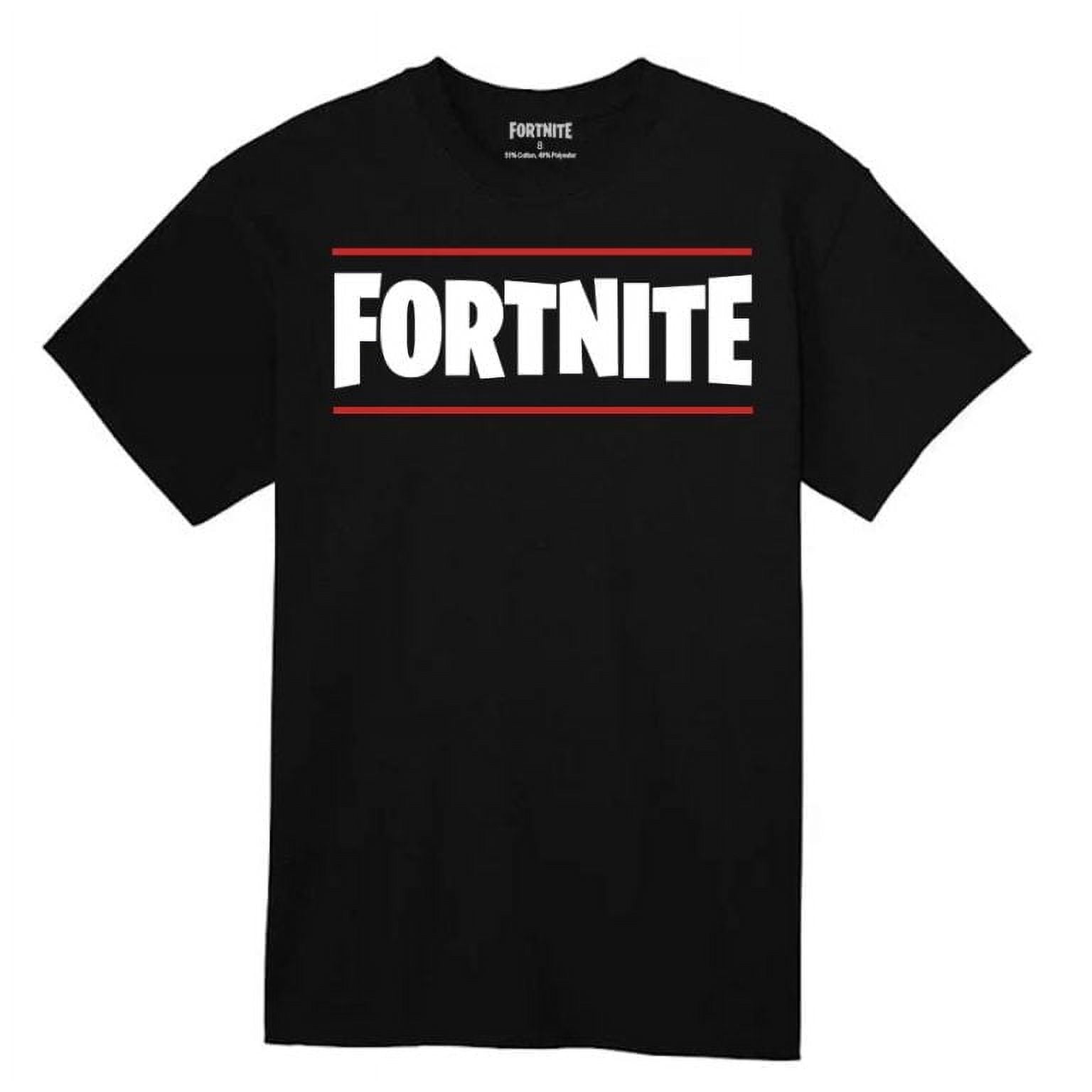 Fortnite Boy's Black Short Sleeve T-Shirt, Medium 10/12, Cotton ...