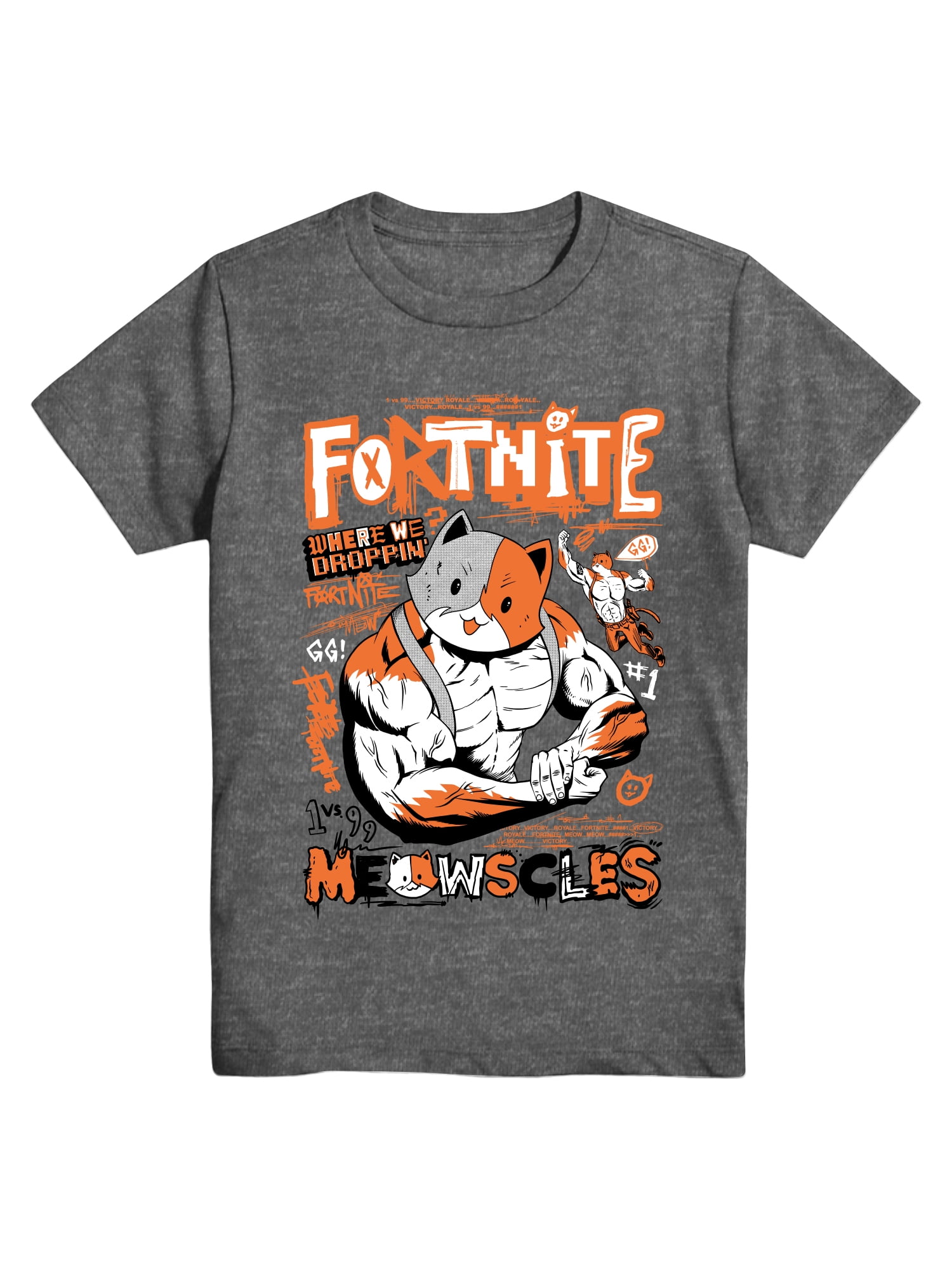 Fortnite, Boys' & Big Boys' Graphic T-Shirt, Meow Chaos, Sizes 4-18 ...