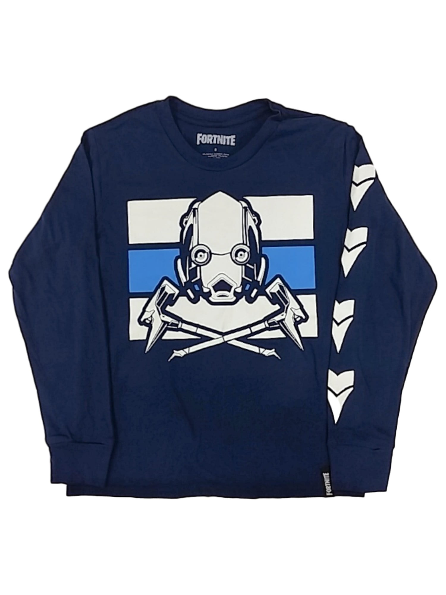 Fortnite Boys Navy Gas Mask Wild Card Skin Long Sleeve Video Game T ...