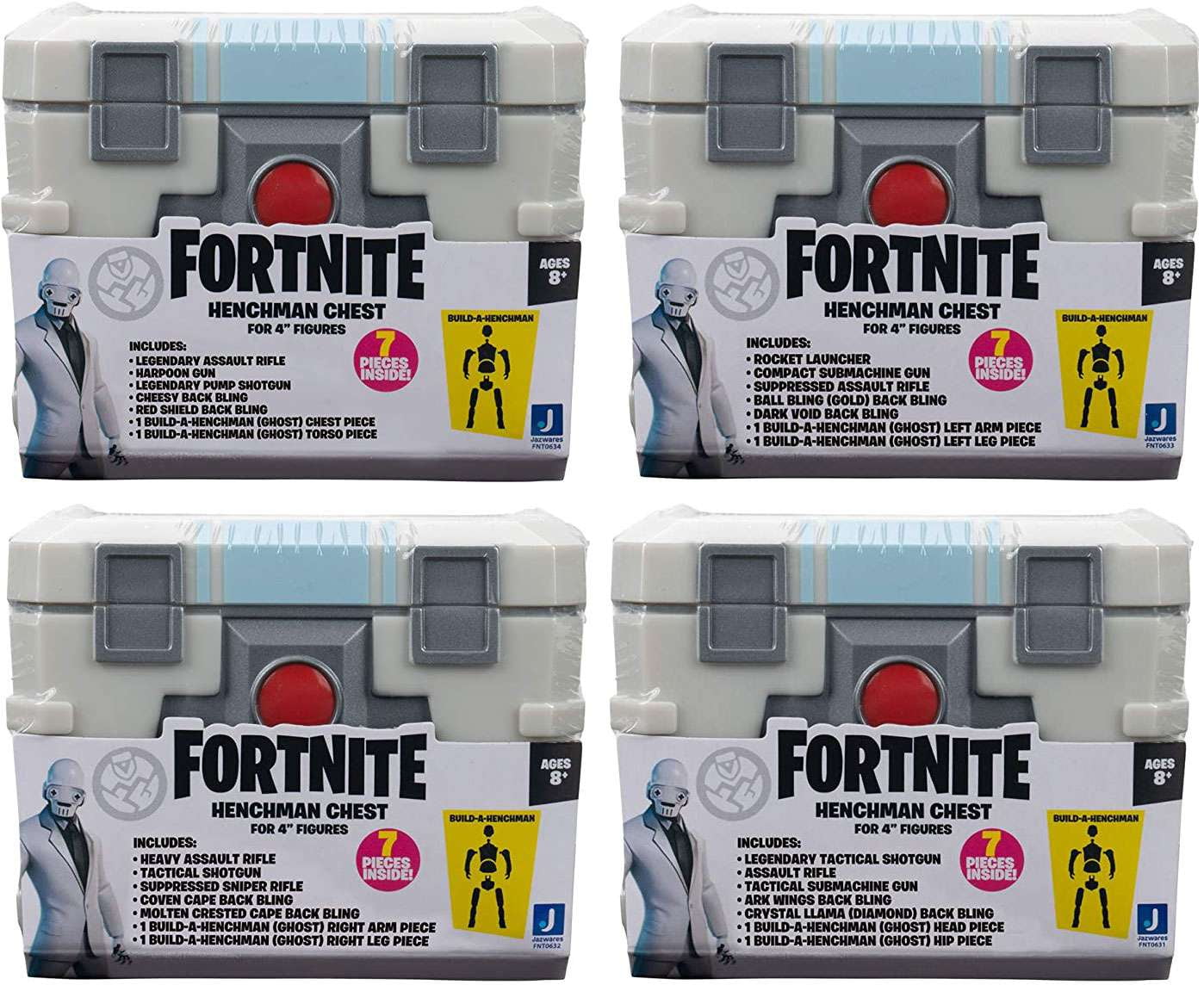 Fortnite Build Ghost Henchman Chest Set of 4 Loot Crates - Walmart.com