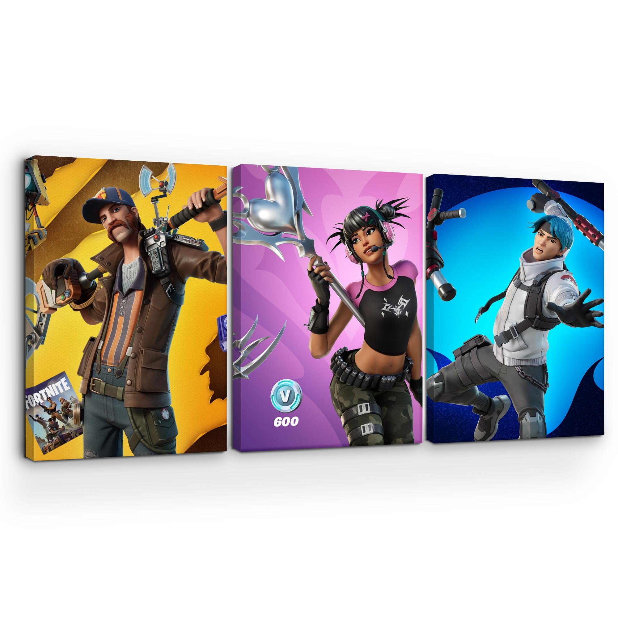Fortnite Canvas Wall Art by DreamController Set of 3 - 16x24 inches ...