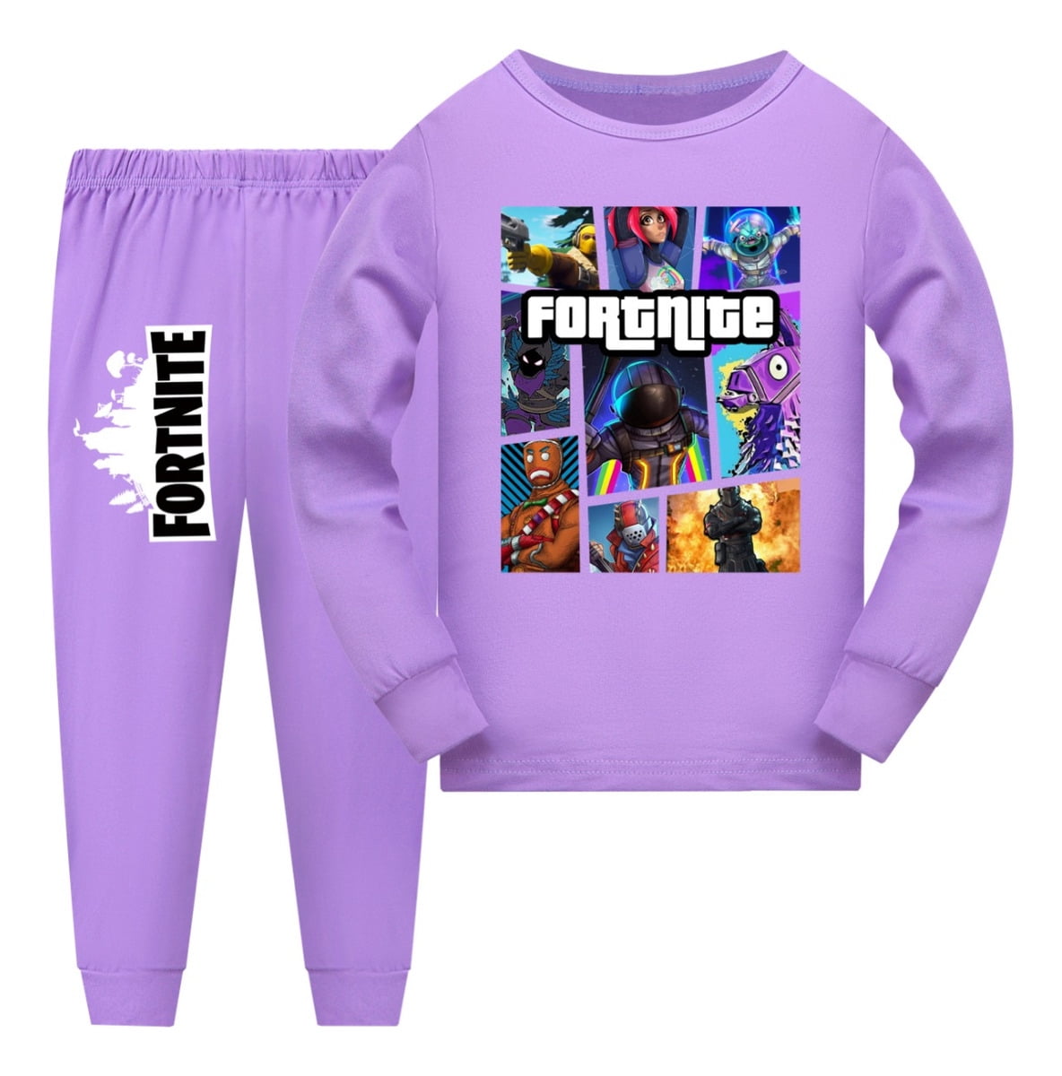 Fortnite Character Kids Pajama Set Long Sleeve Shirt & Pants for Boys ...