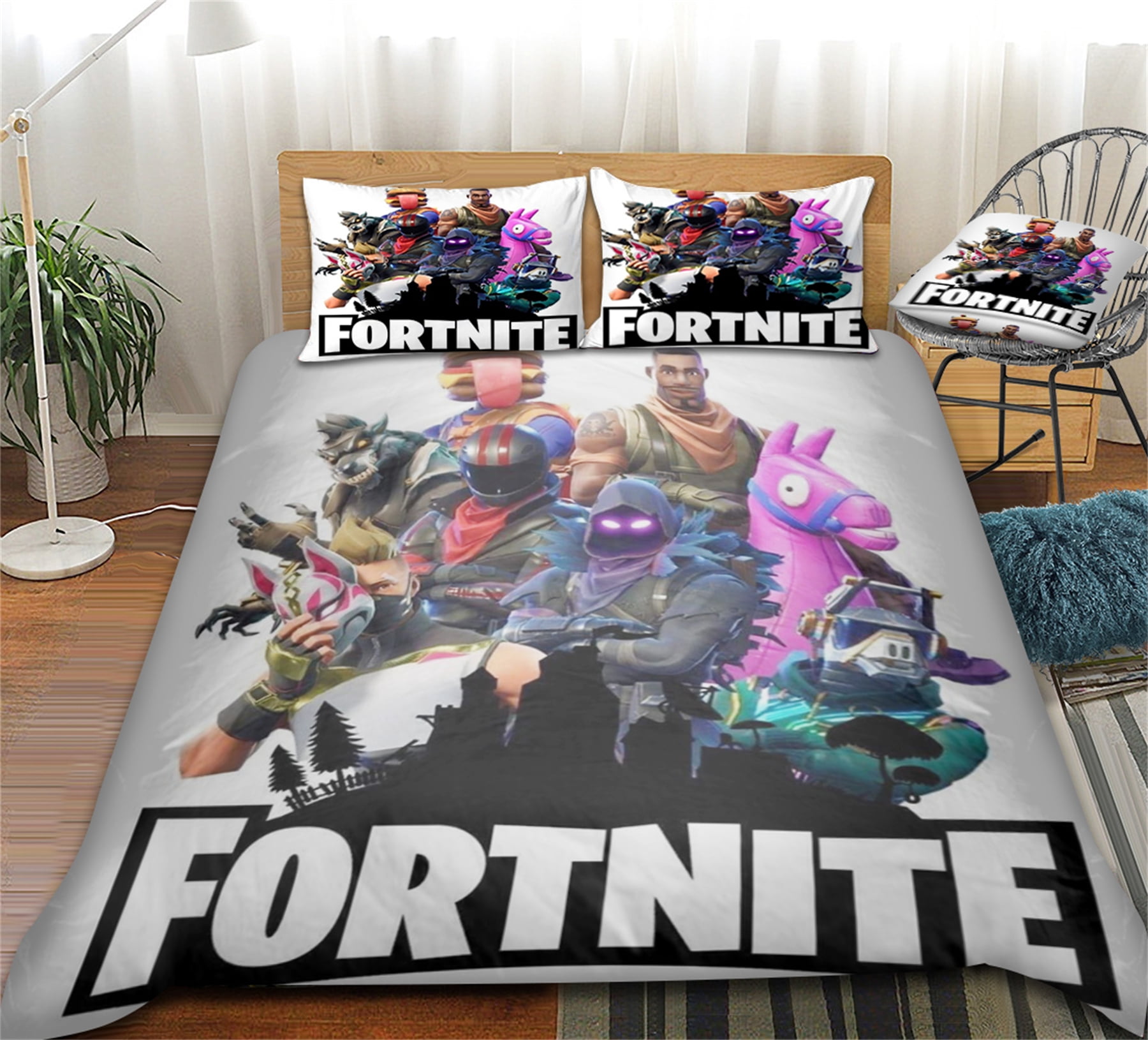 Fortnite Duvet Cover Sets 3 Pieces Soft and Breathable Quilt Cover with ...