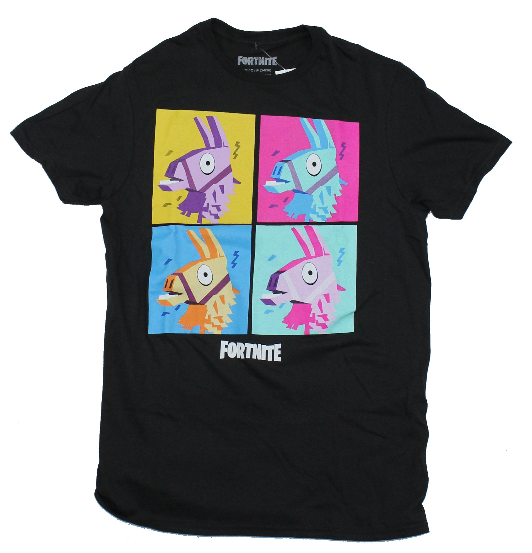 Fortnite Epic Games Mens T-Shirt - Pop Colored Llama Heads (Large ...