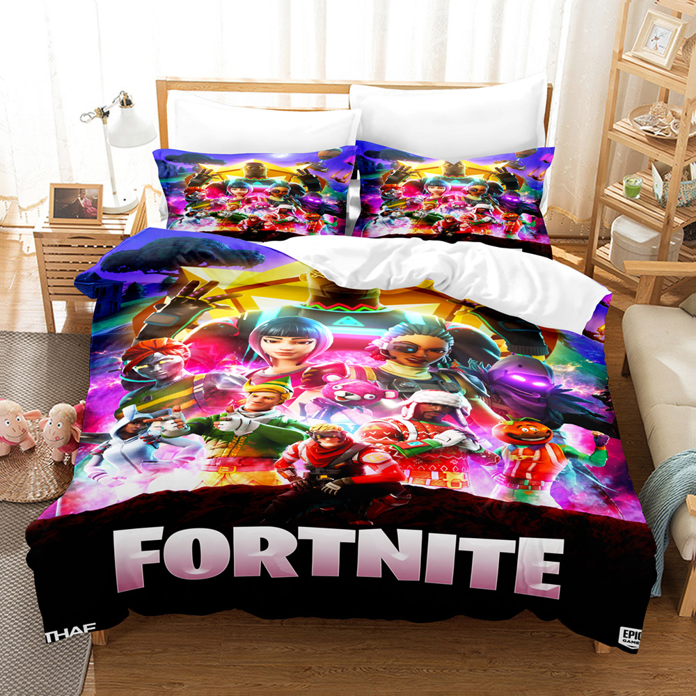 Fortnite Full-size bed 3-piece bedding set, anime 3D printed bedding ...