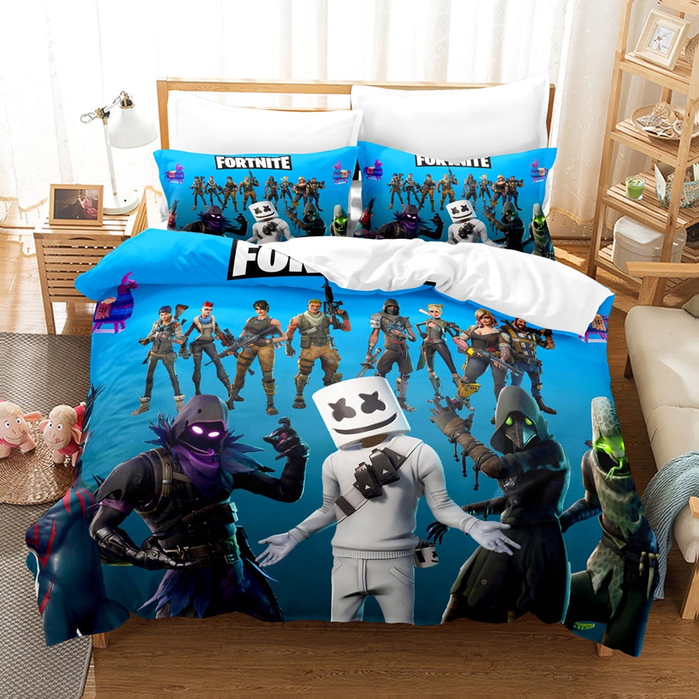 Fortnite Full-size bed 3-piece bedding set, anime 3D printed bedding ...