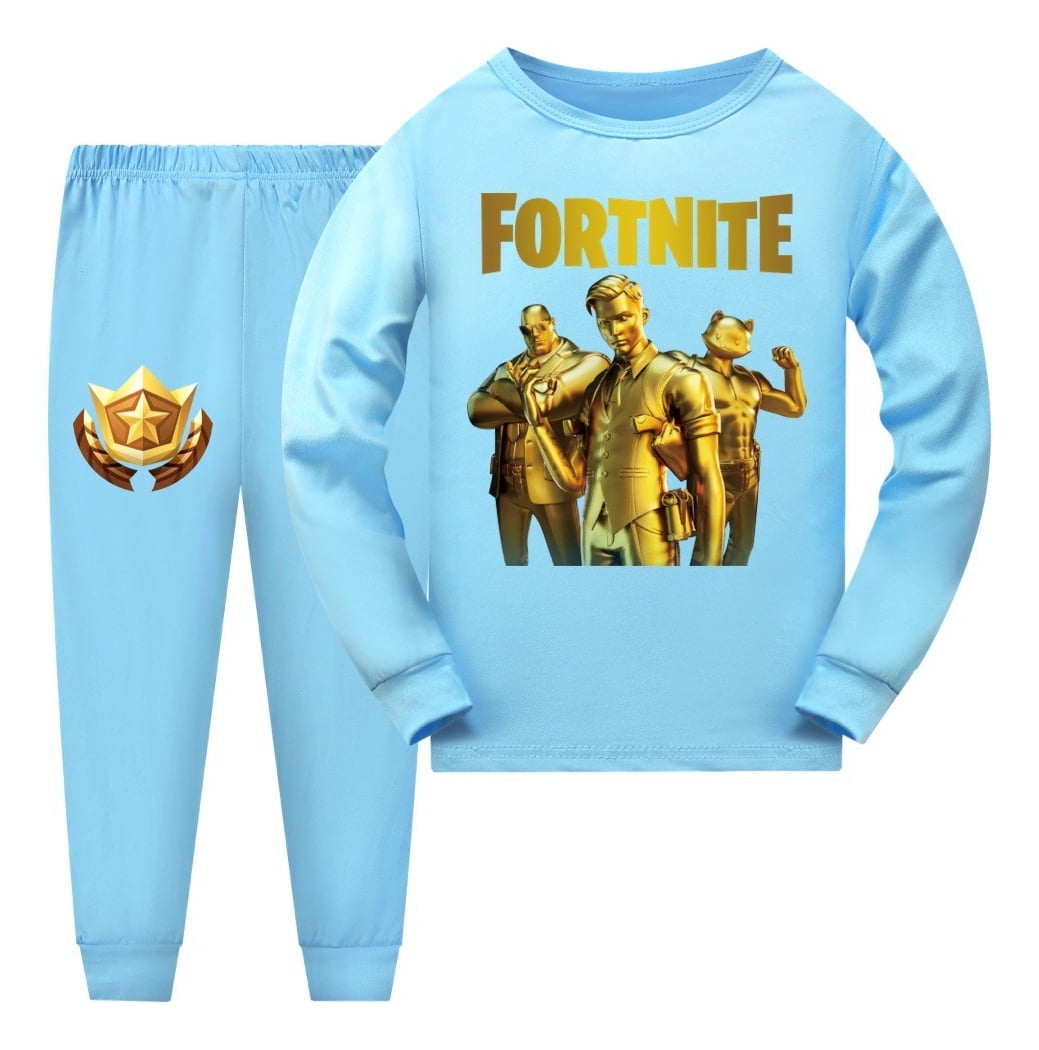 Fortnite Golden Heroes Kids Pajama Set Long Sleeve Shirt & Pants for ...