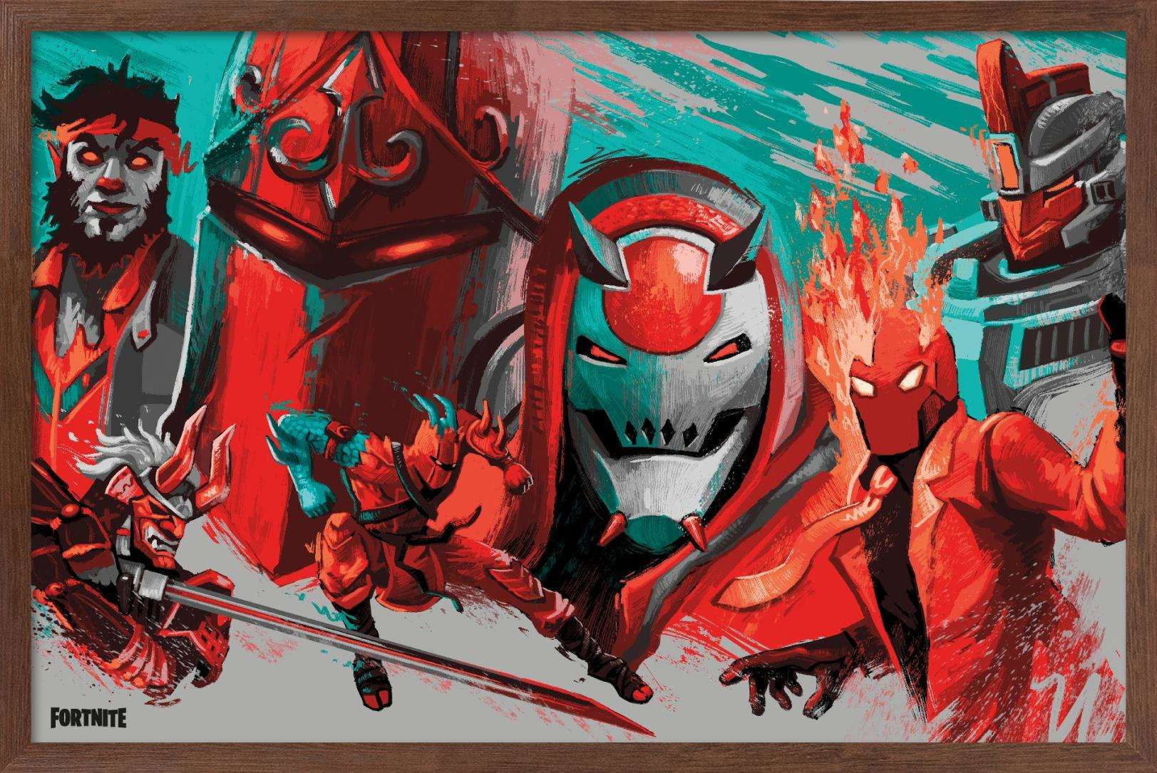 Fortnite - Group Wall Poster, 14.725" x 22.375", Framed - Walmart.com