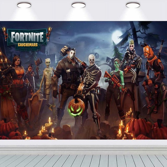 Fortnite Halloween Birthday Banner Backdrop Background Taspestry Post ...