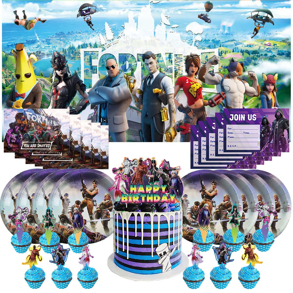 Fortnite Invitation Cards Invite Party Supplies Decor Decorations ...