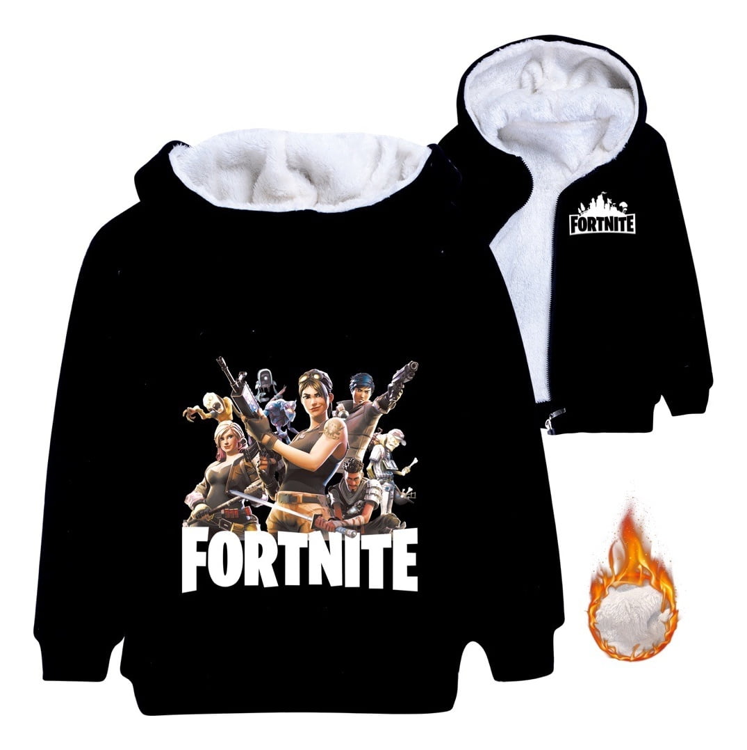 Fortnite Kids Zip-Up Hoodie - Warm and Cozy Winter Jacket with Fleece ...