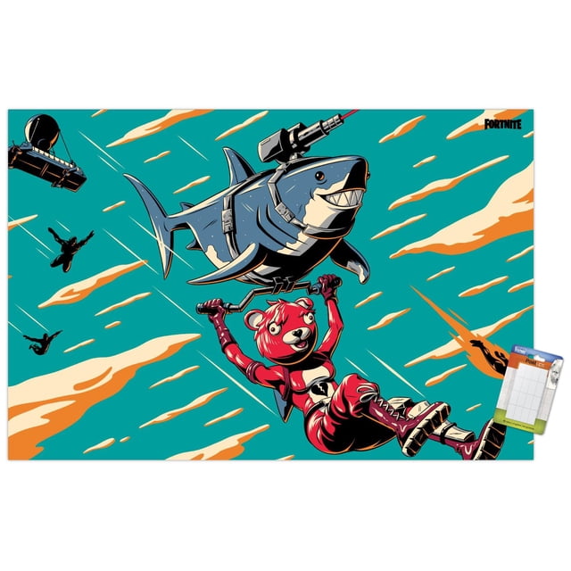 Fortnite - Lazershark Loading Screen Wall Poster, 14.725" x 22.375 ...