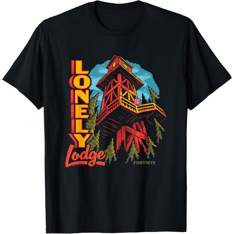 Fortnite Lonely Lodge Forest Vintage Big Chest Poster T-Shirt - Walmart.com