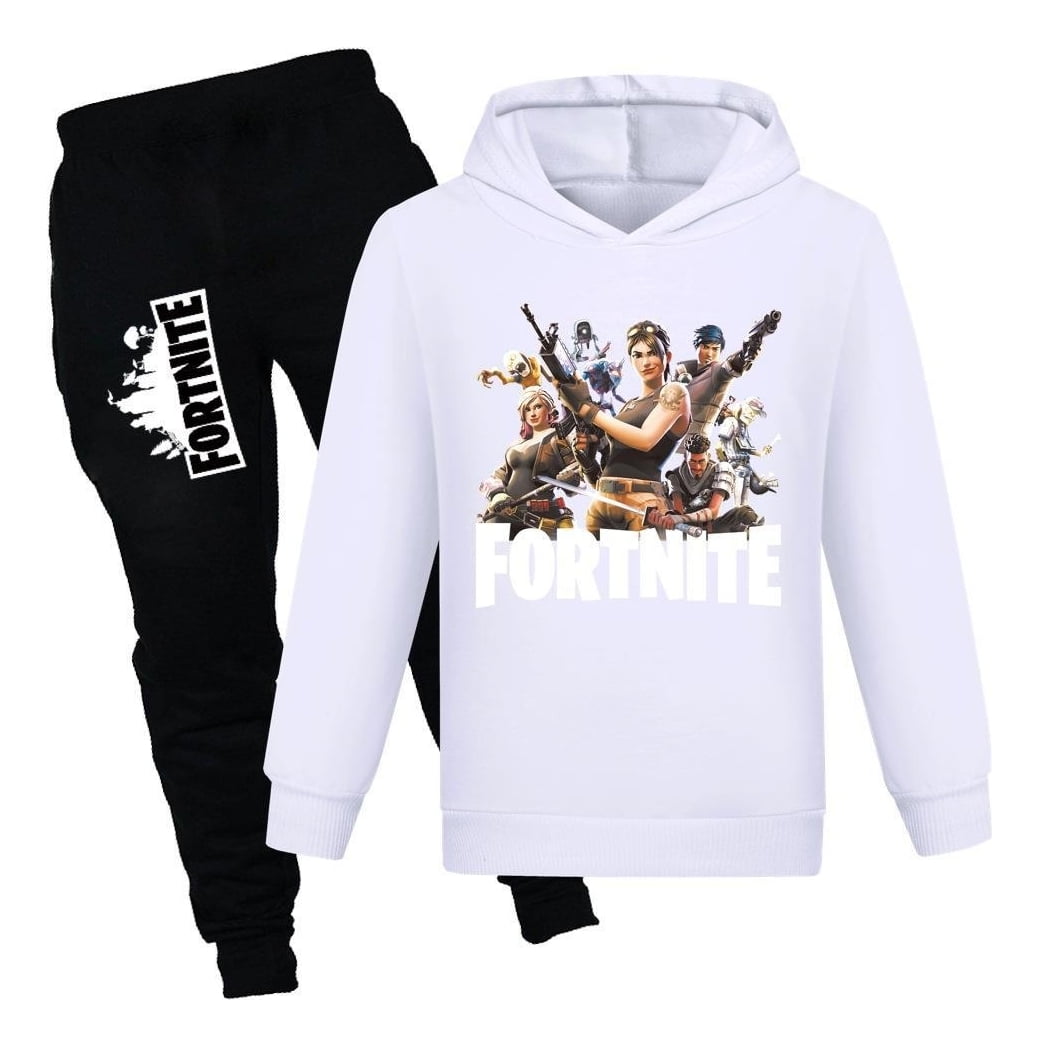 Fortnite Squad Hoodie and Jogger Pants Tracksuit for Kids Black Long ...