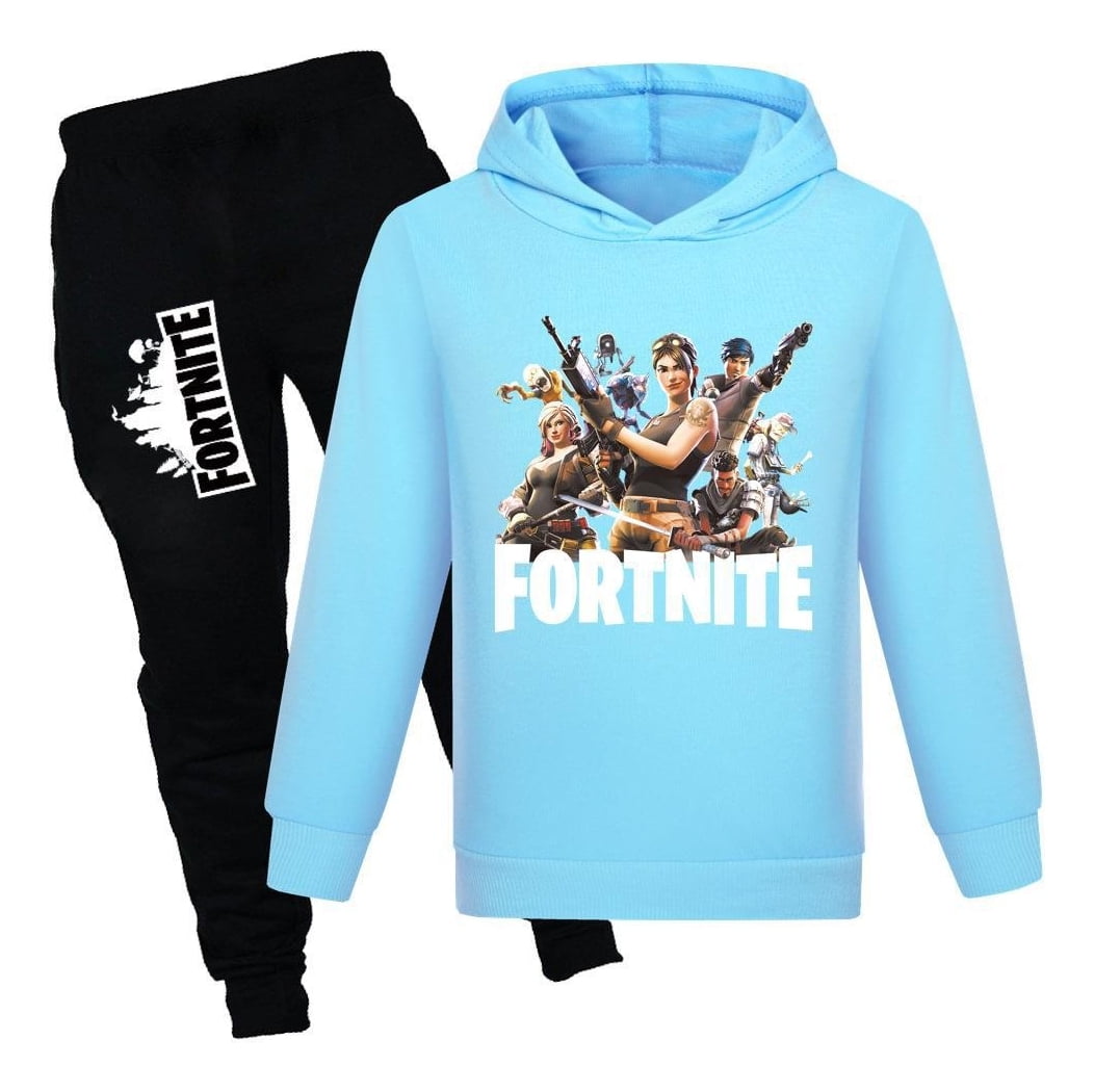 Fortnite Squad Hoodie and Jogger Pants Tracksuit for Kids Black Long ...