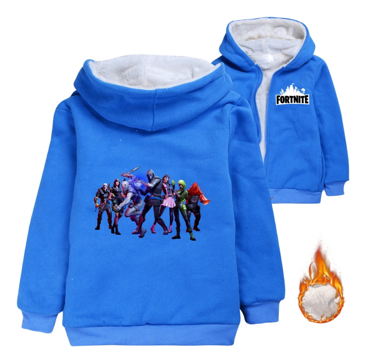 Fortnite-Themed Kids Winter Hoodie - Warm Zip-Up Jacket with Stylish ...