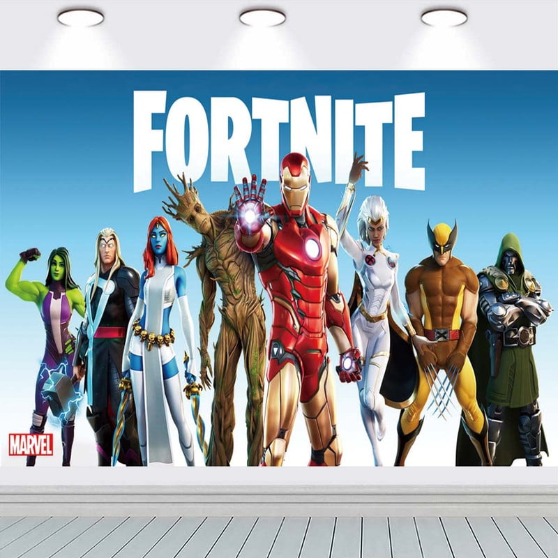 Fortnite marvel Birthday Banner Backdrop Background Taspestry Post Wall ...