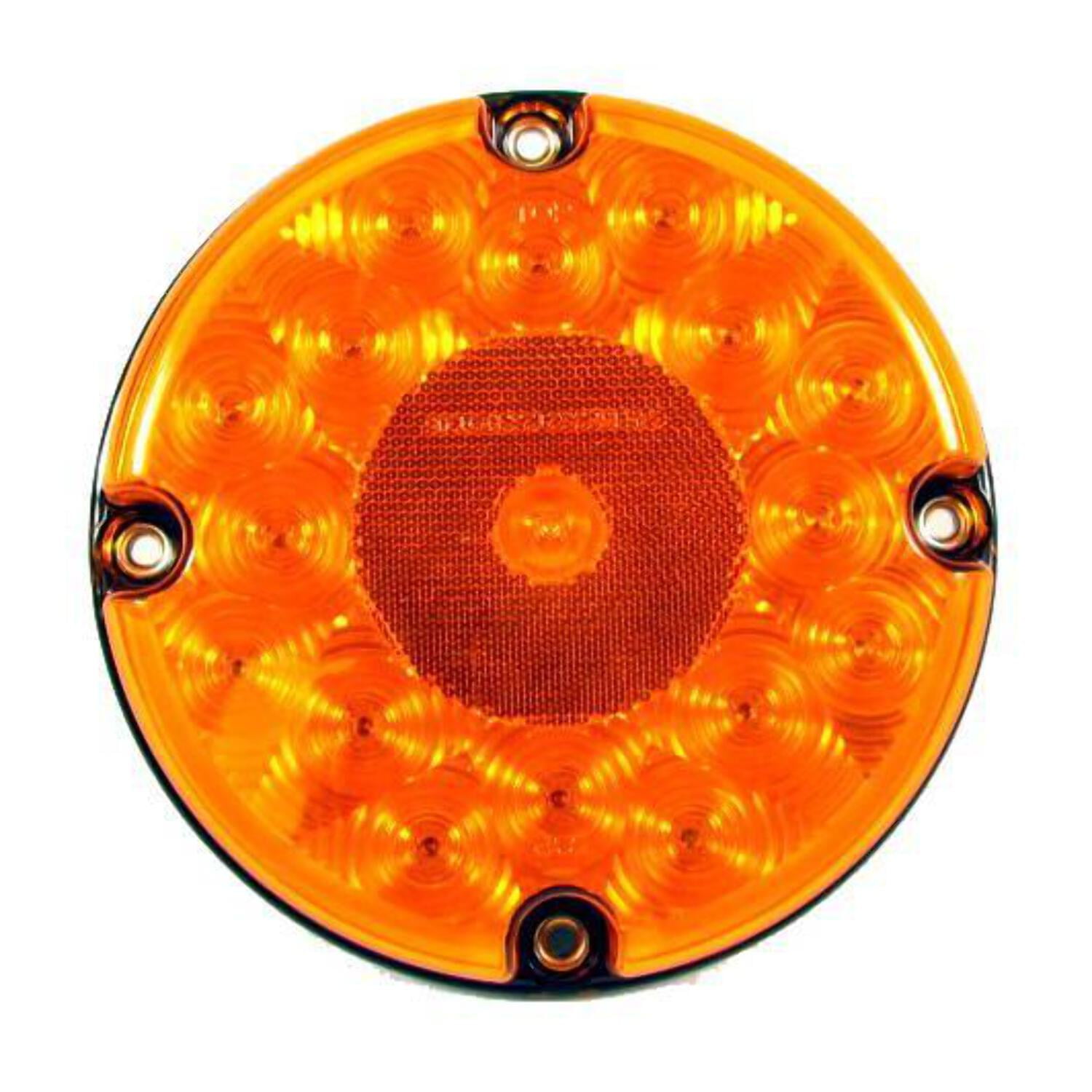 Fortpro 7" Amber Round Tail/Turn Led Bus Light with 17 Leds and Amber ...