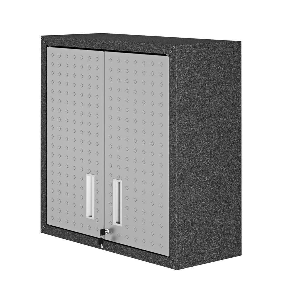 Fortress Metal 2-Shelf Wall Mounted Garage Cabinet in Gray (30 in. W x ...