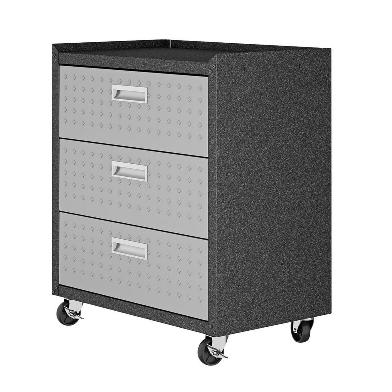 Fortress Textured Metal 31.5" Garage Mobile Chest with 3 Full Extension ...