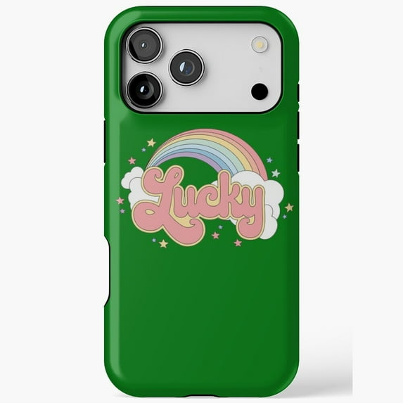 Fortunate Pink Rainbow Text Design iPhone Case 17 to 11 Pro Max ...