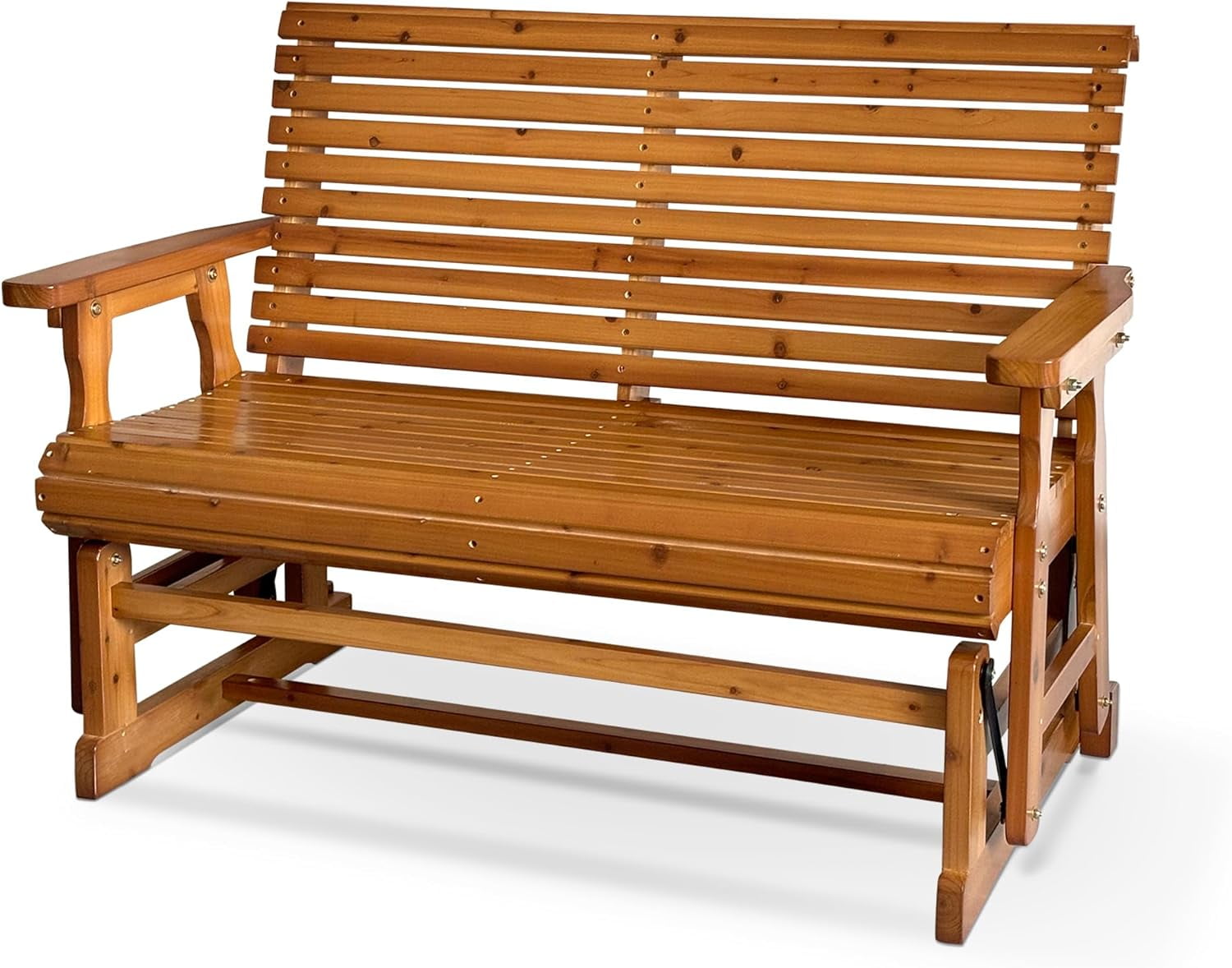 Fortune Candy Wooden Patio Glider with High Roll Back and Deep ...