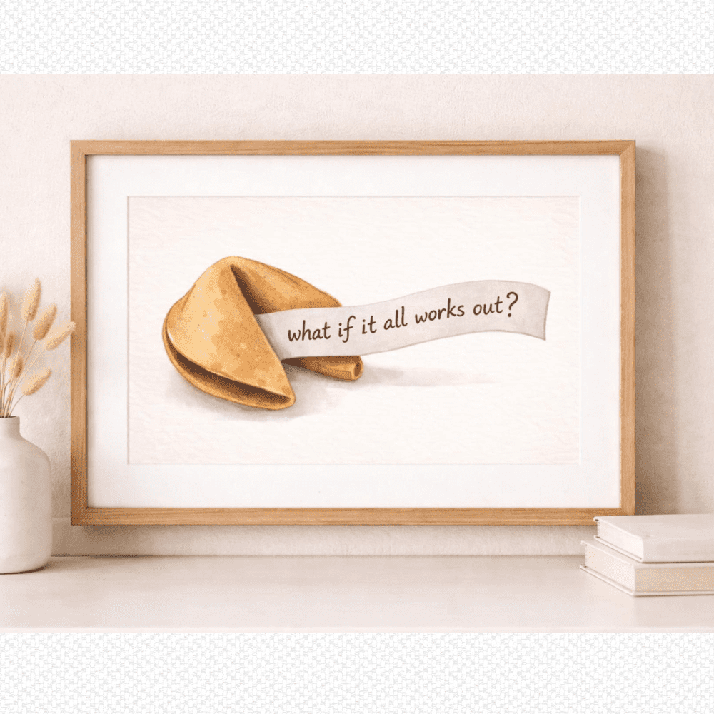 Fortune Cookie Illustration Matte Poster , "What If It All Works Out ...