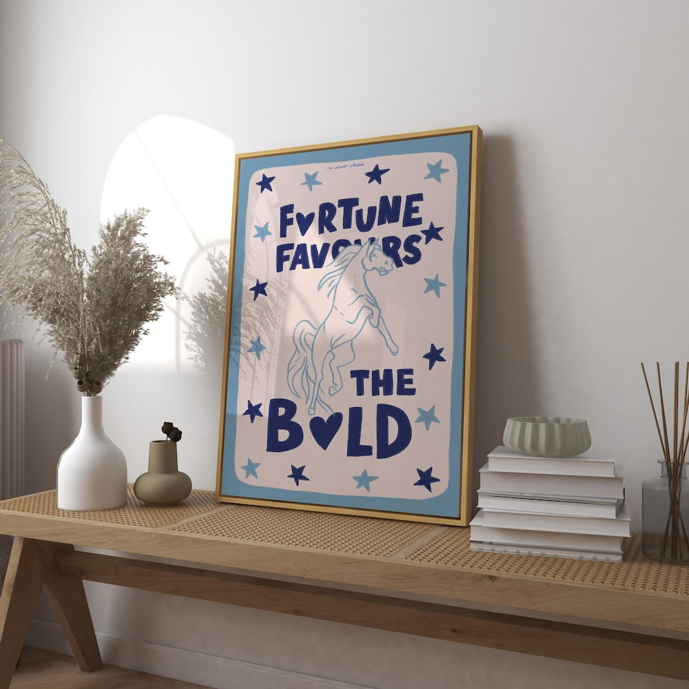 Fortune Favours The Bold Art Print Poster, Vintage Trendy Retro Print ...