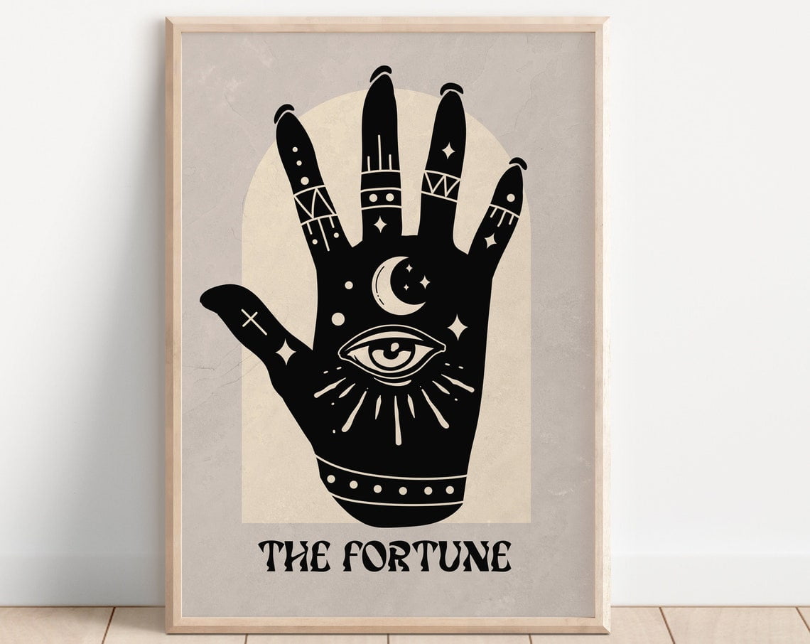 The Fortune Tarot Card Style Print - Bohemian Mystical Poster ...