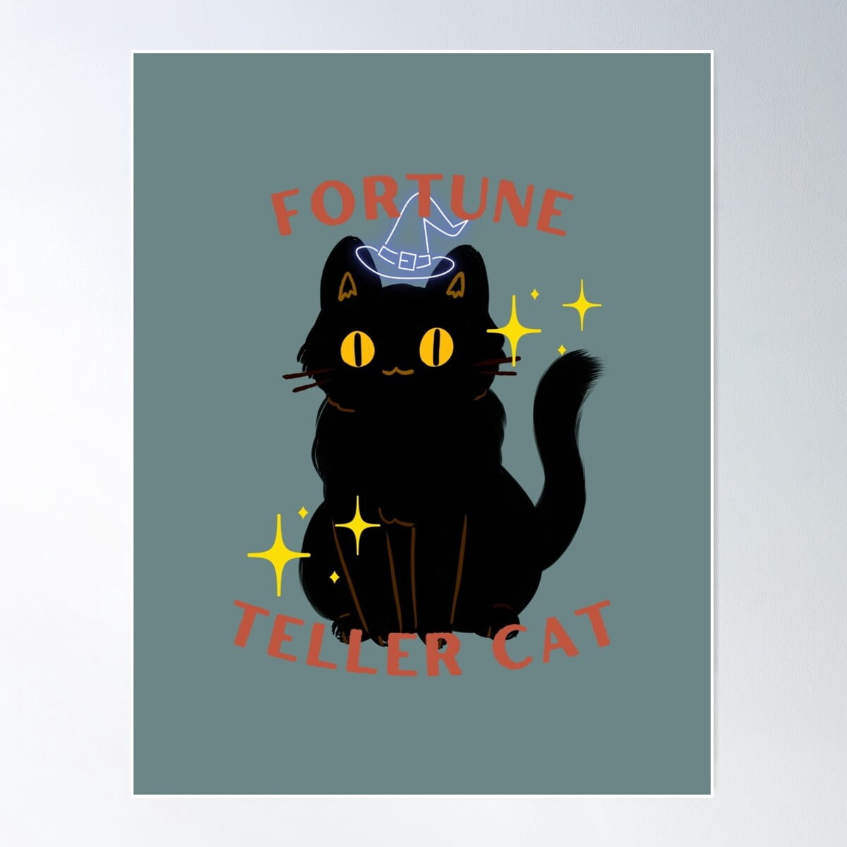 Fortune Teller Cat Poster Wall Art, Modern Wall Decor For Living Room ...