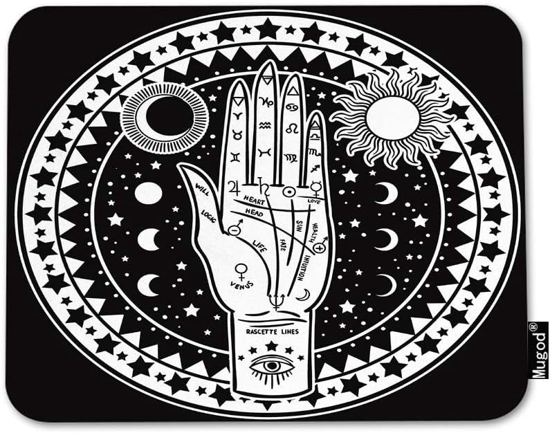 Fortune Teller Hand Mouse Pad Fate Mystic and Occult Symbols Sun Eye ...
