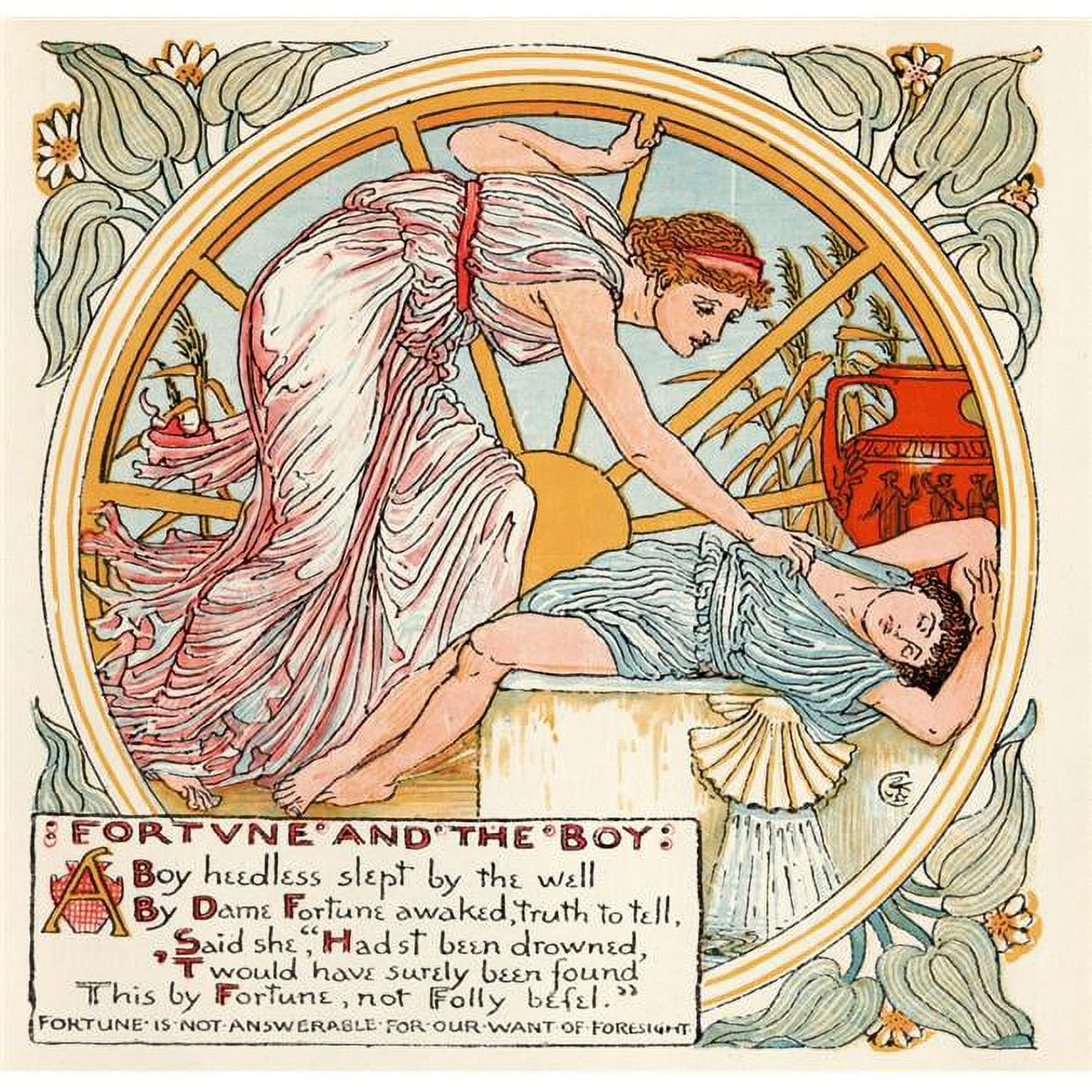 Fortune & The Boy From The Book Babys Own Aesop by Walter Crane ...