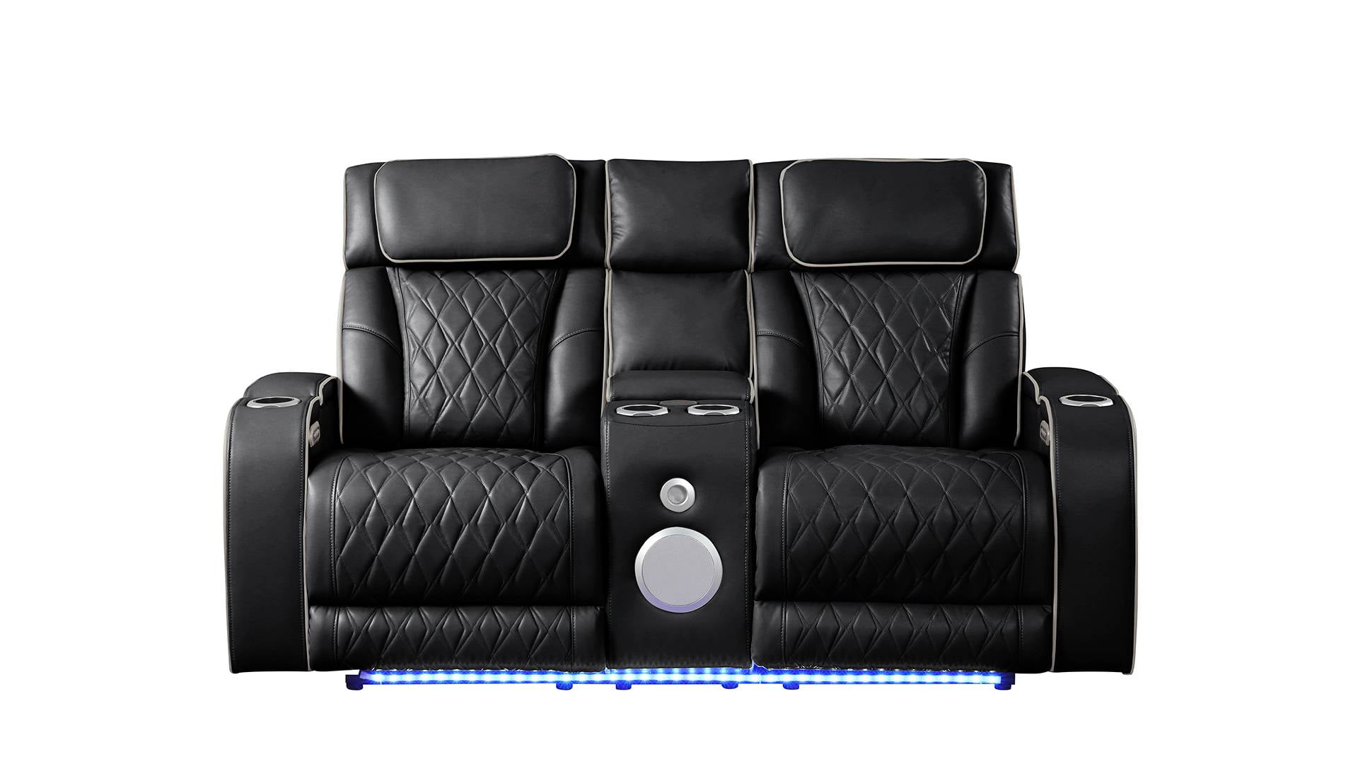 Fortuner Modern Style Recliner Loveseat Made with faux leather & Wood ...