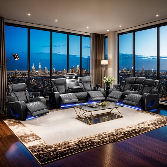 Fortuner Modern Style Upholstery Recliner 3PC Livingroom Set Made with ...