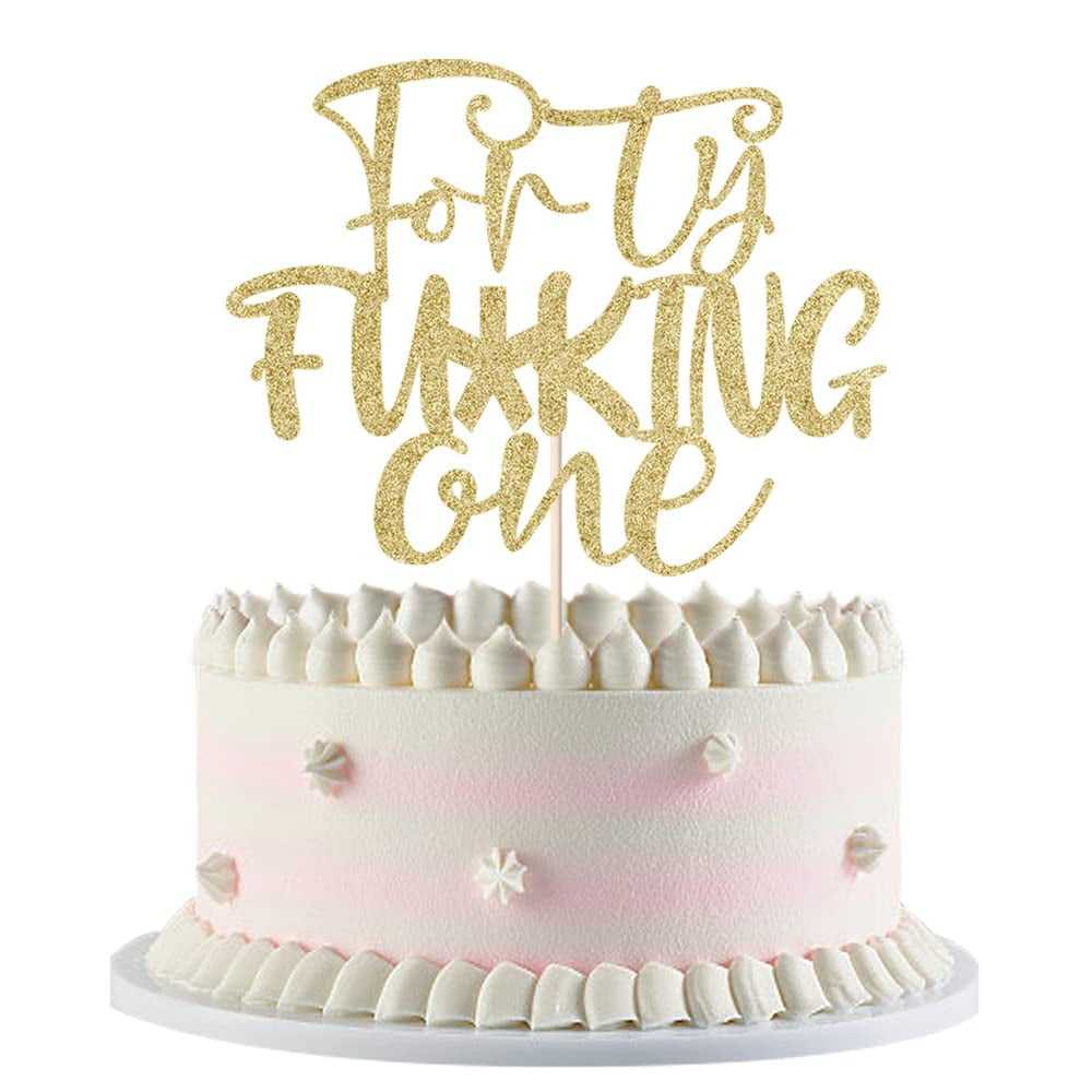 Forty One Gold Glitter Cake Topper AIS1 - Happy 41st Birthday Cake ...