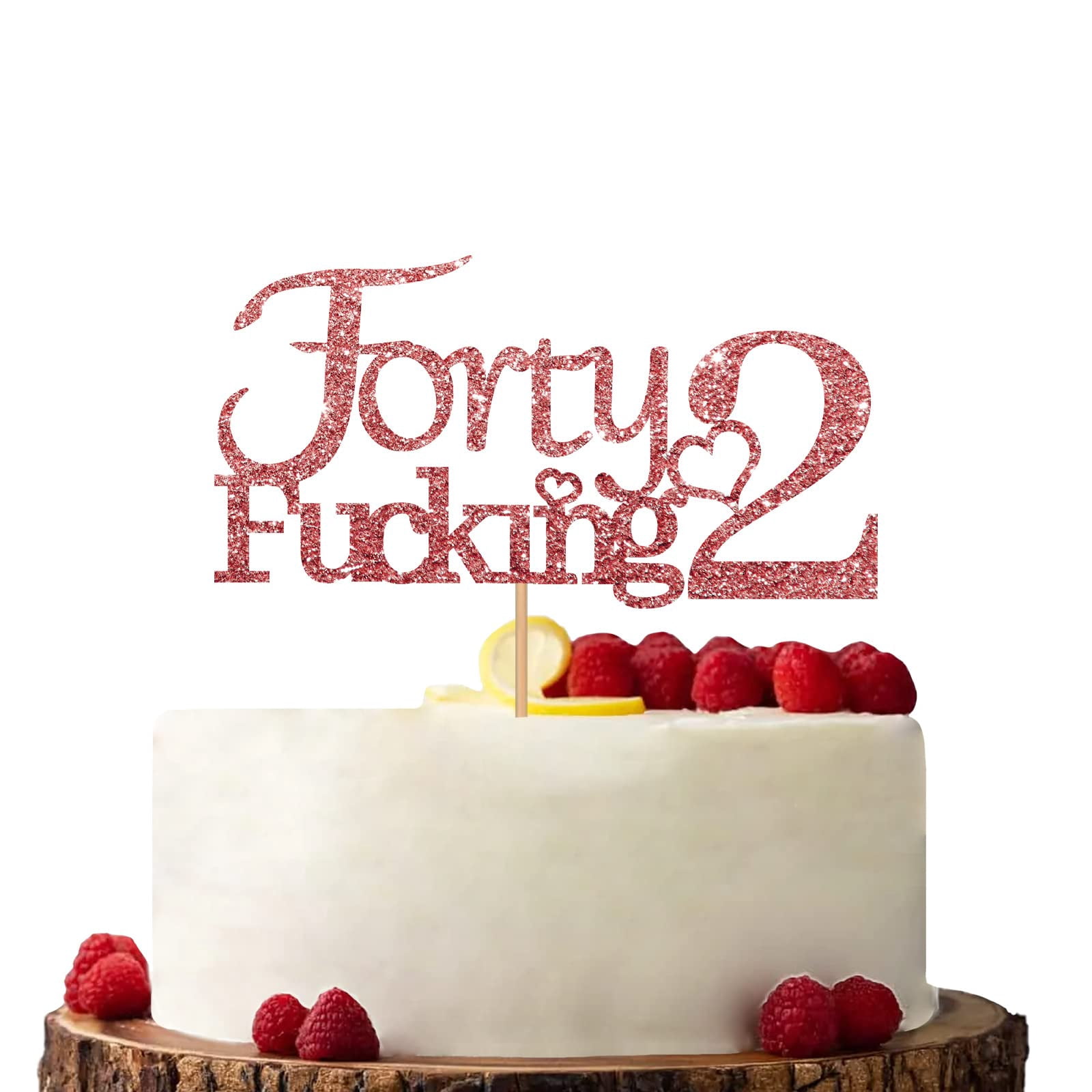 Forty Two Cake Topper, STF9 Happy 42nd Birthday Cake Topper, Rose Gold ...