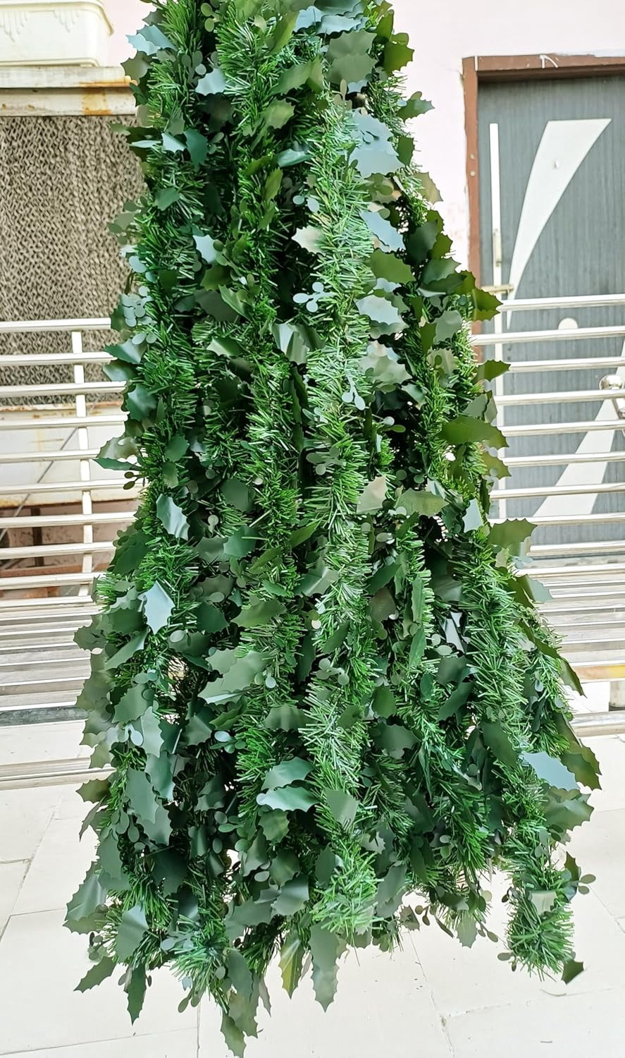 Forty Wings 2 Pcs Green Leaves Garland Tinsel Christmas Garlands ...