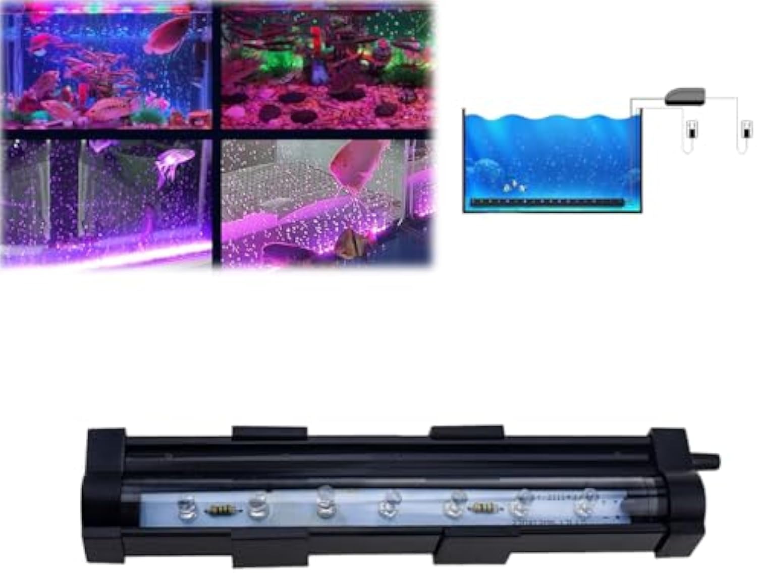 Forubom LED Aquarium Colorful Air Bubble Light, Submersible Aquarium ...