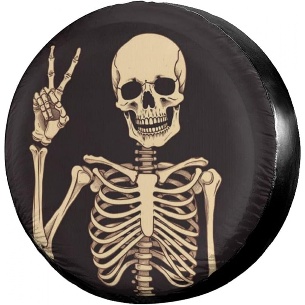 Foruidea Rock and Roll Skull Skeleton Bone Love Music Spare Tire Cover ...
