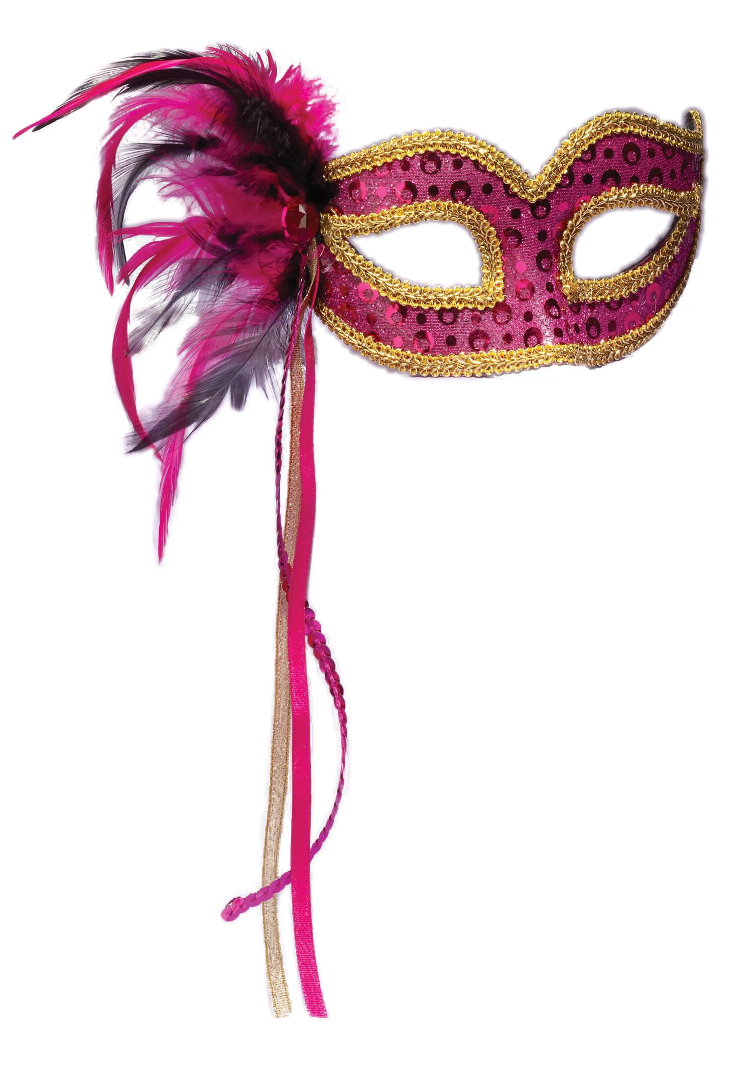 Forum Novelties Halloween Cosplay Women's Masquerade Pink Feather Mask ...